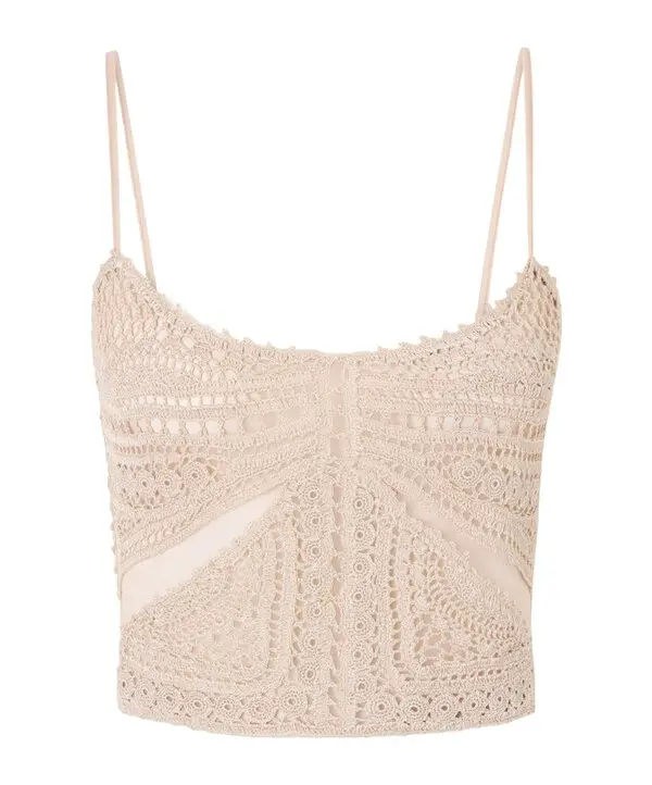 Ulla Johnson Mollie Crochet And Tulle Top - No