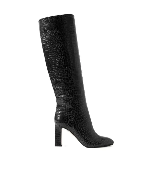 AQUAZZURA Effect Leather Knee Boots - Black
