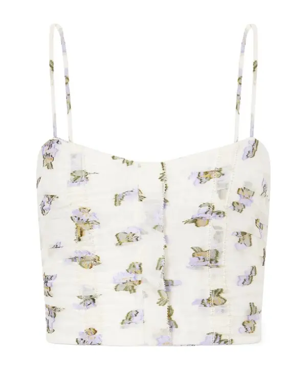 Ulla Johnson Fil Coupé-trimmed Mulberry Silk-blend Organza Bustier Top - No