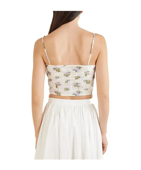 Ulla Johnson Fil Coupé-trimmed Mulberry Silk-blend Organza Bustier Top