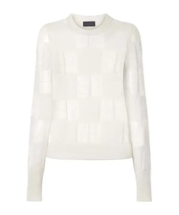 HAIKURE Paul Checked Mesh-trimmed Knitted Sweater