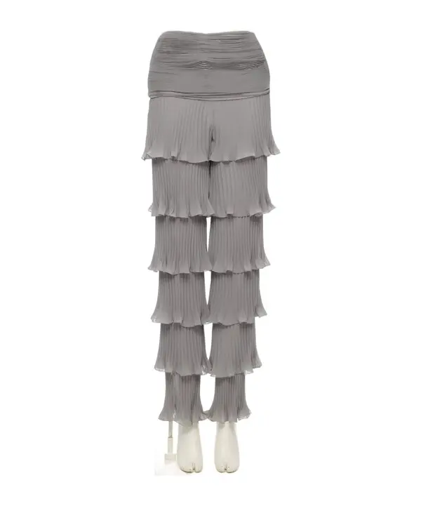 Valentino Garavani Georgette Tiered Ruffle Trousers - No