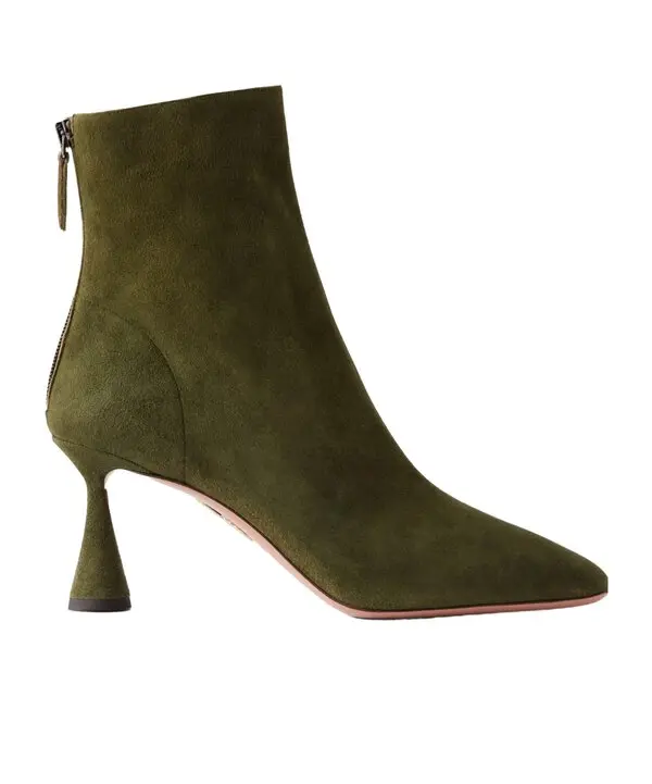 AQUAZZURA Solid Color Suede Ankle Boots