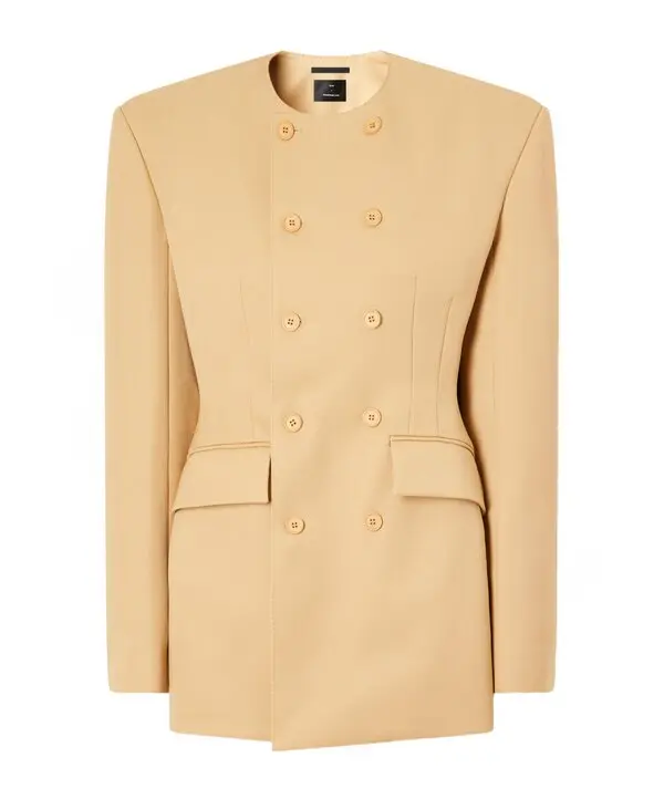 Wardrobe.NYC Double-breasted Suit Jacket - Nude