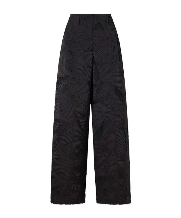 Ulla Johnson Crinkled Satin Flared Pants - Black
