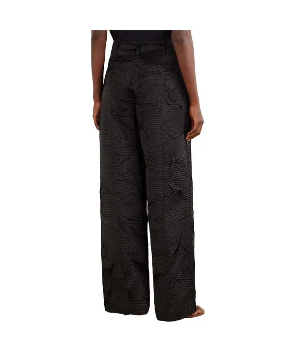 Ulla Johnson Crinkled Satin Flared Pants