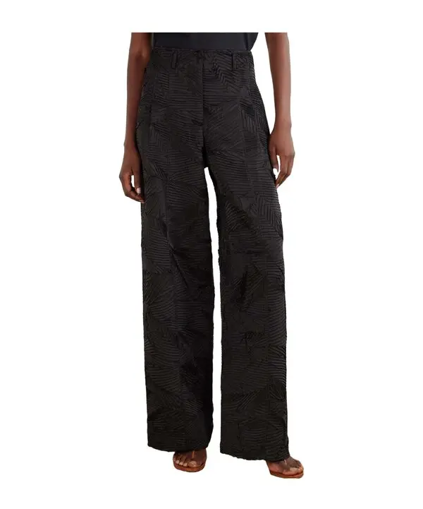 Ulla Johnson Crinkled Satin Flared Pants