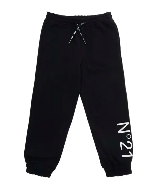 N.21 Logo Print Elasticated Hem Trousers