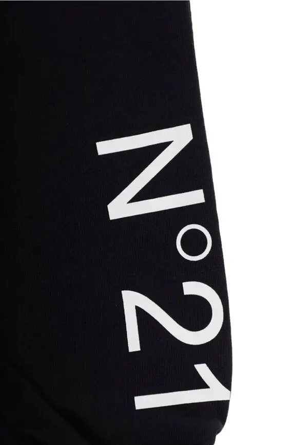 N.21 Logo Print Elasticated Hem Trousers