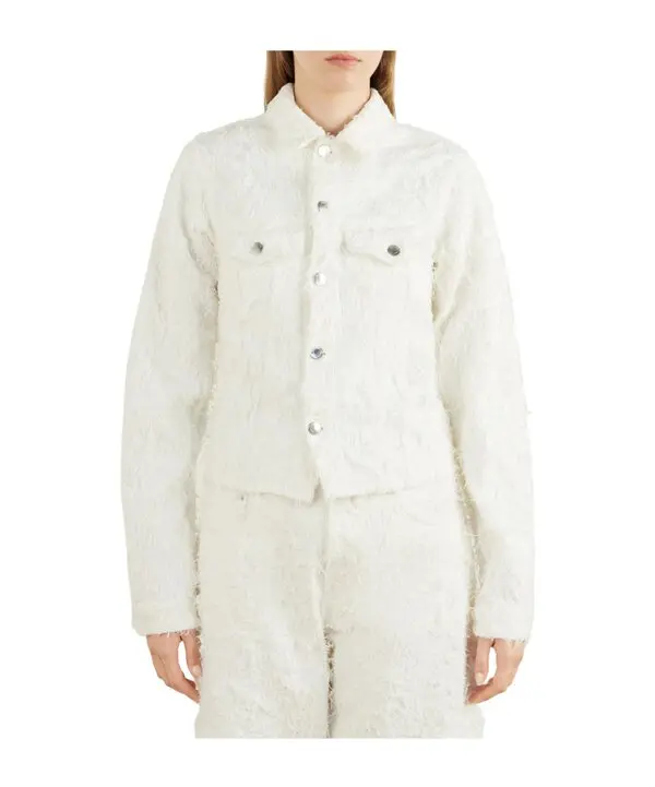 HAIKURE Cherry Frayed Denim Jacket