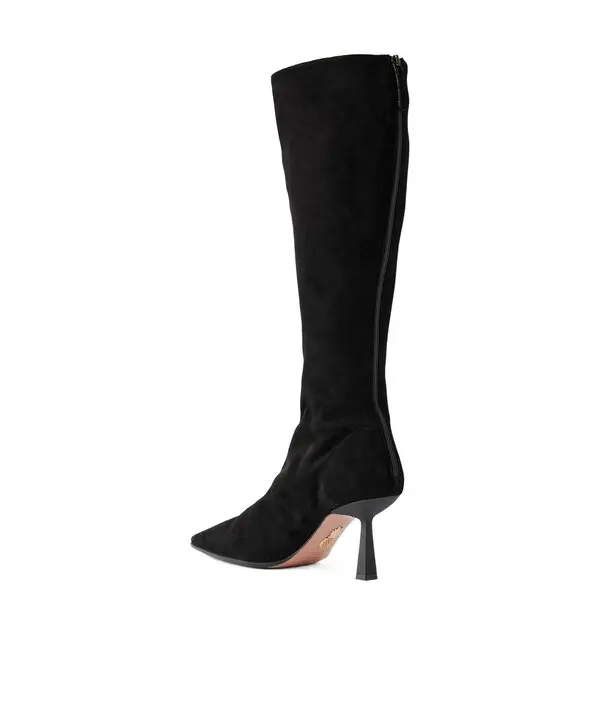 AQUAZZURA Solid Color Suede Knee-boots