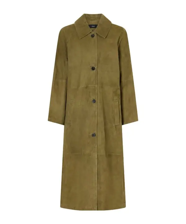 ARMA Suede Long Coat - Green