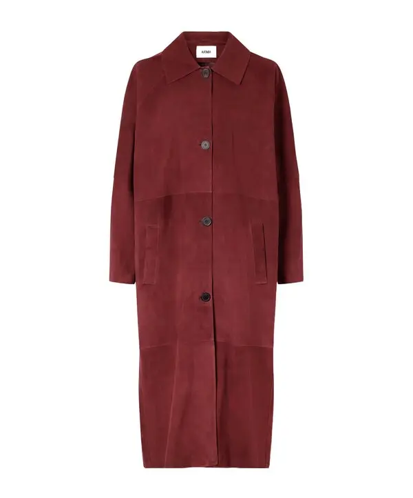 ARMA Suede Long Coat - Red