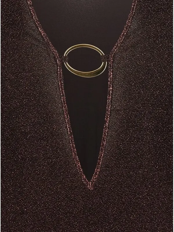 Oseree Metallic Stretch-knit Kaftan