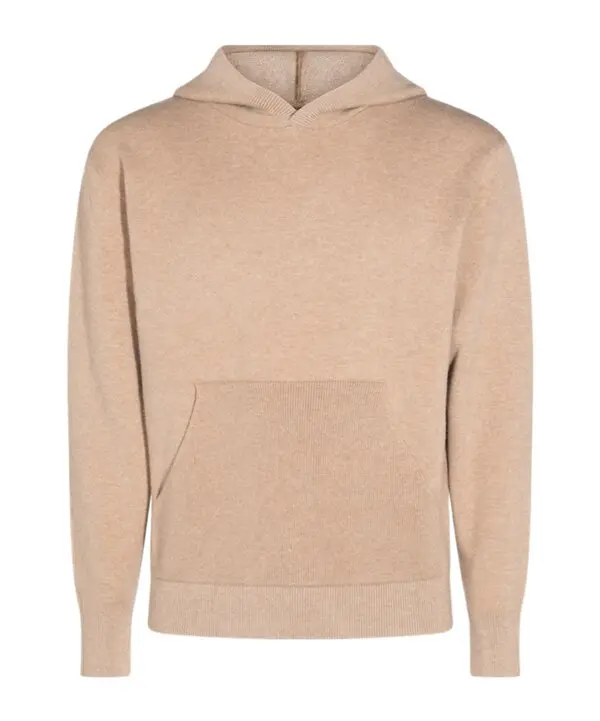 Canali Kangaroo-pocket Hooded Sweater - Beige