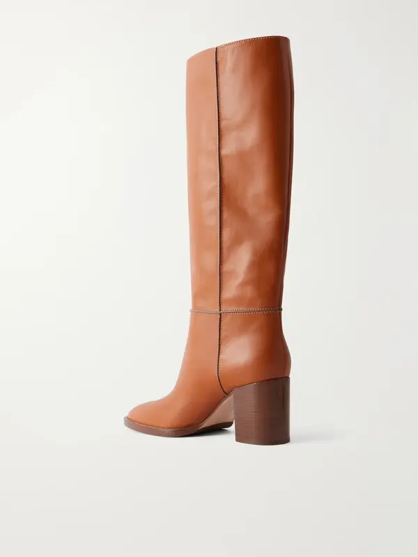 GIANVITO ROSSI Solid Leather Knee Boots