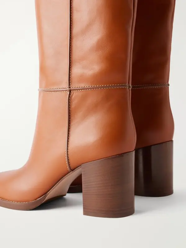 GIANVITO ROSSI Solid Leather Knee Boots