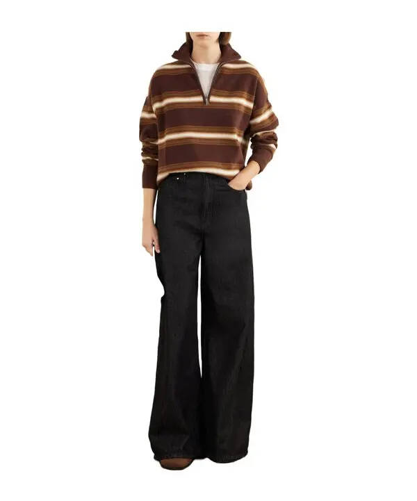 Staud Striped Cashmere Turtleneck Sweater