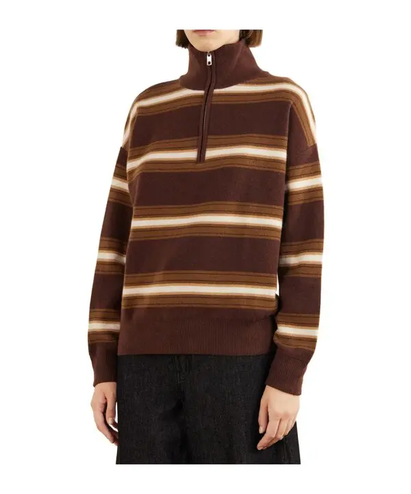Staud Striped Cashmere Turtleneck Sweater