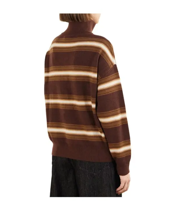 Staud Striped Cashmere Turtleneck Sweater