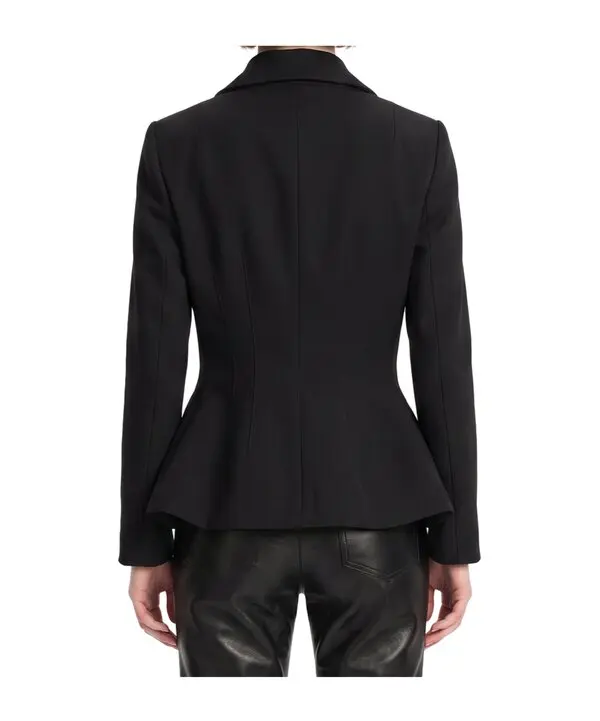 Magda Butrym Cotton Blazer With Rose Peplum Detail