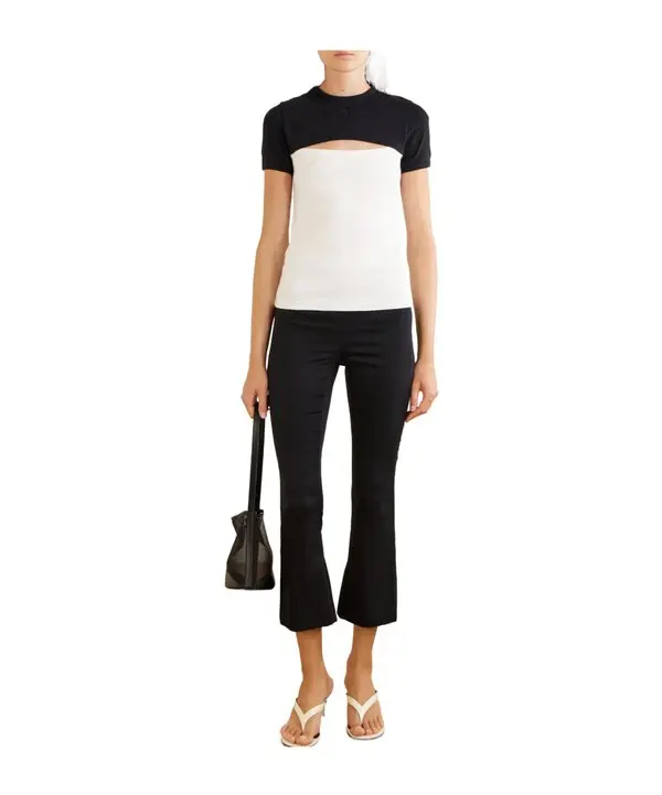 COURREGES Color-block Cut-out T-shirt