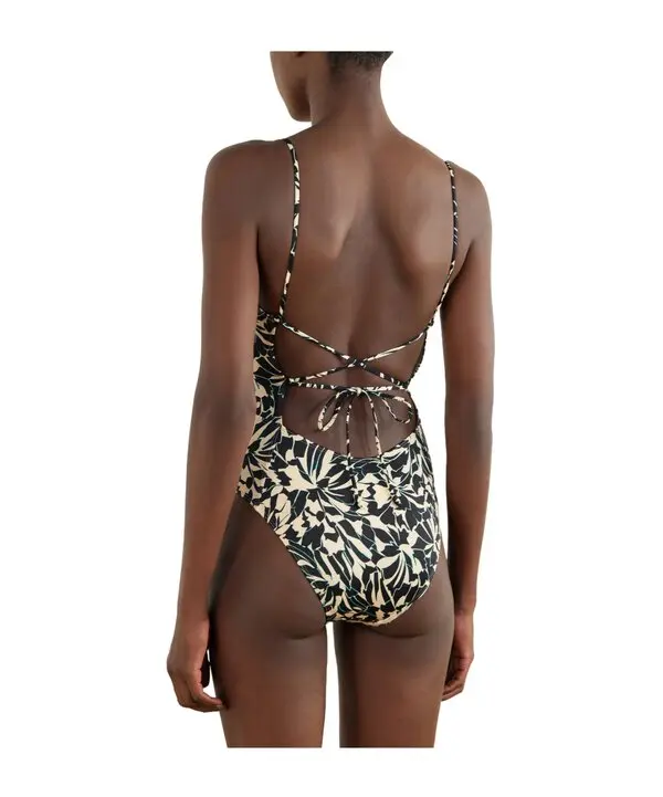 Ulla Johnson Floral-printed V-neck Swimsuit