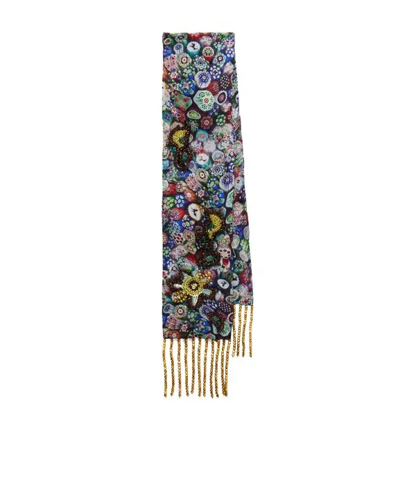 Dries Van Noten Embroidered Viscose Scarf - Pink