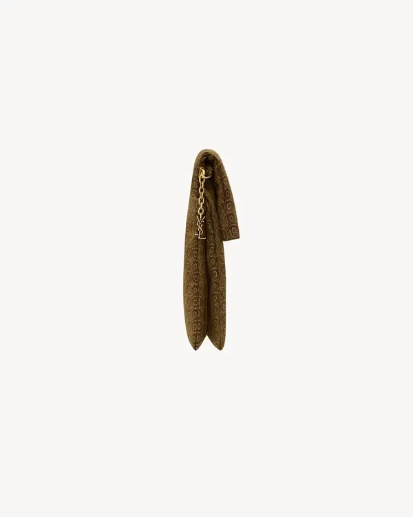 Saint Laurent Large Folded Pouch In Silk Jacquard
