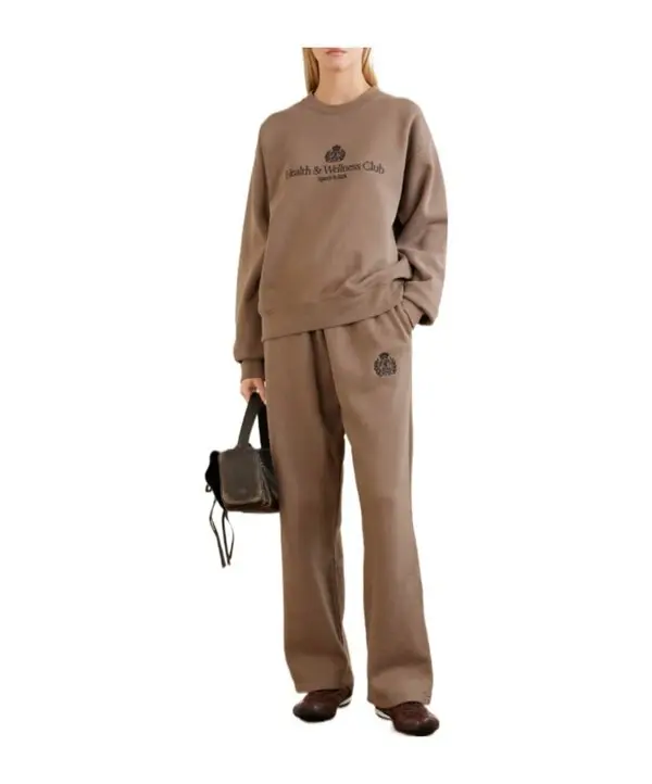 SPORTY  RICH Logo-embroidered Cotton-jersey Sweatshirt