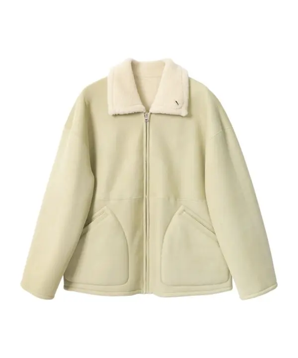 Auralee Long Sleeve Shearling Casual Jacket