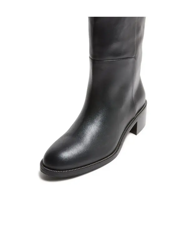 AQUAZZURA Round Toe Block Heel Boots