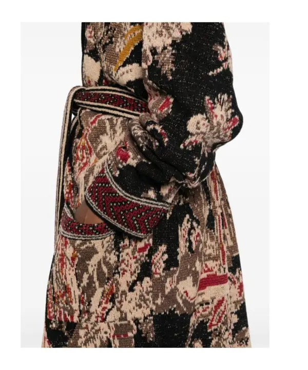 Etro Jacquard-knit Belted Cardigan