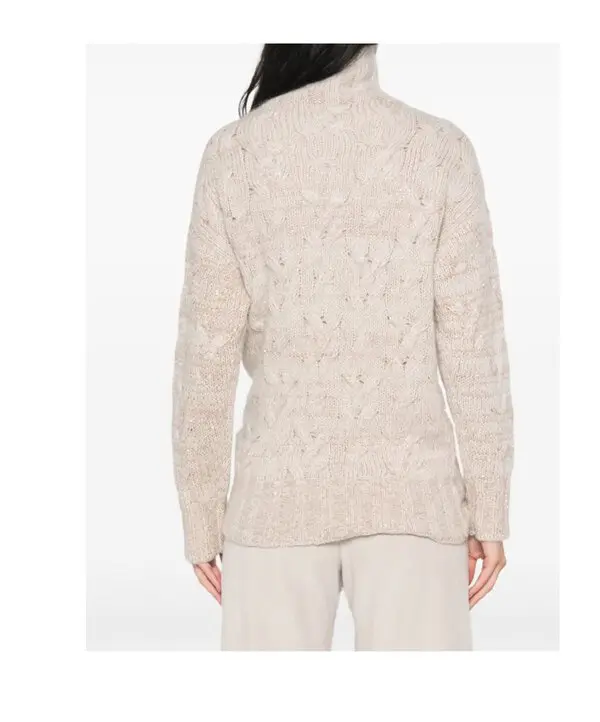 Fabiana Filippi Cable-knit Sequin-embellished Sweater