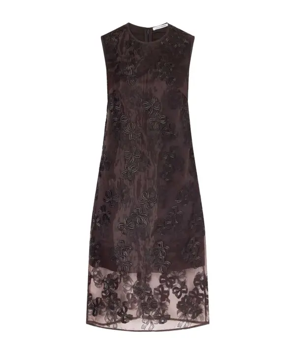Cecilie Bahnsen Rosette Organza Midi Dress - Black
