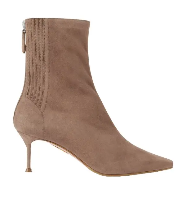 AQUAZZURA Saint Honoré 65 Suede Ankle Boots - Brown