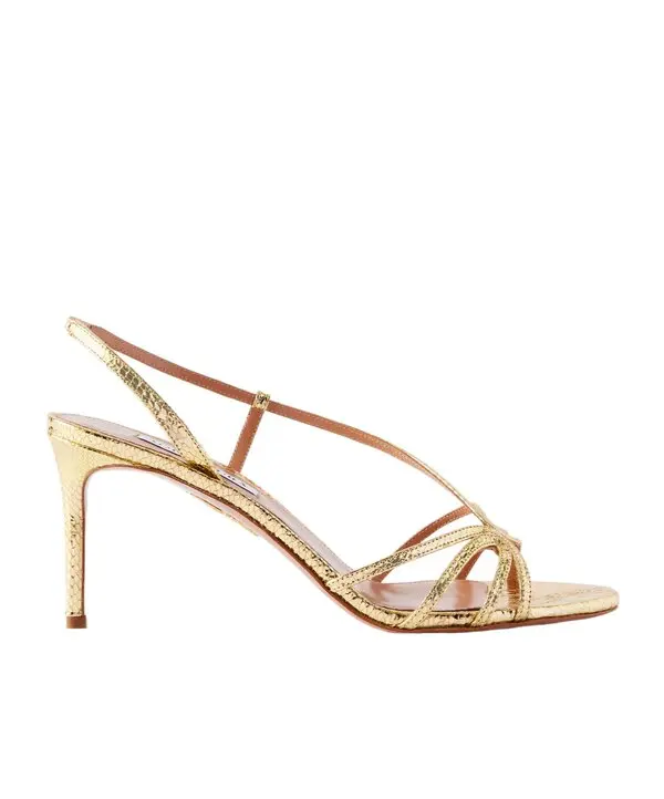 AQUAZZURA Textured Thin Strap High Heel Sandals - No