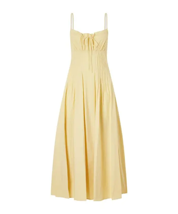 Staud Thin-strap Midi Dress - Yellow