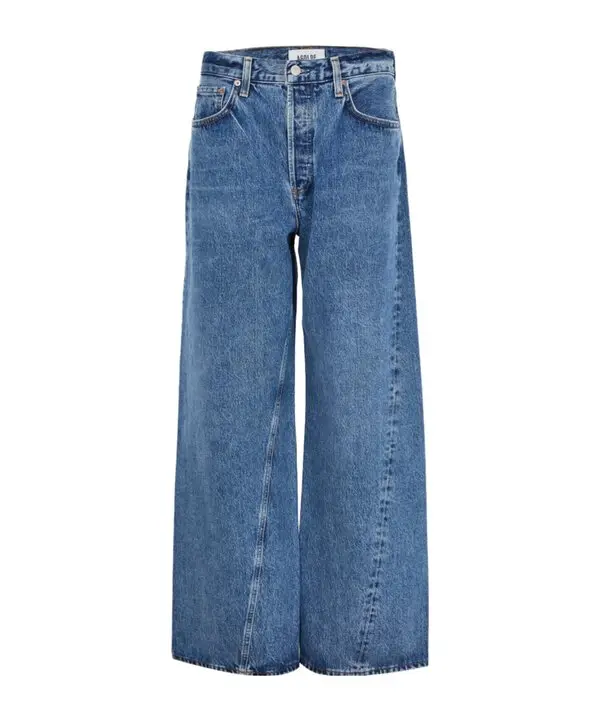AGOLDE High Waisted Wide Leg Jeans - Blue