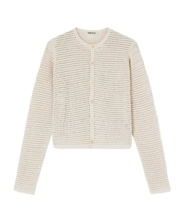 Auralee Silk And Cotton-blend Cardigan - White