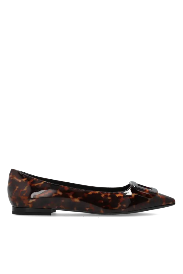 ROGER VIVIER Leather Ballet Flats - Brown