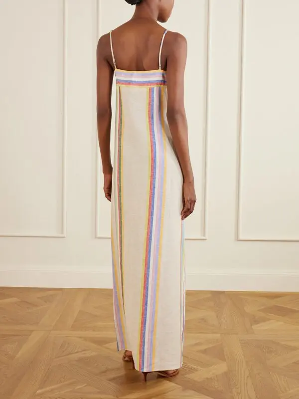 Staud Striped Linen Dress