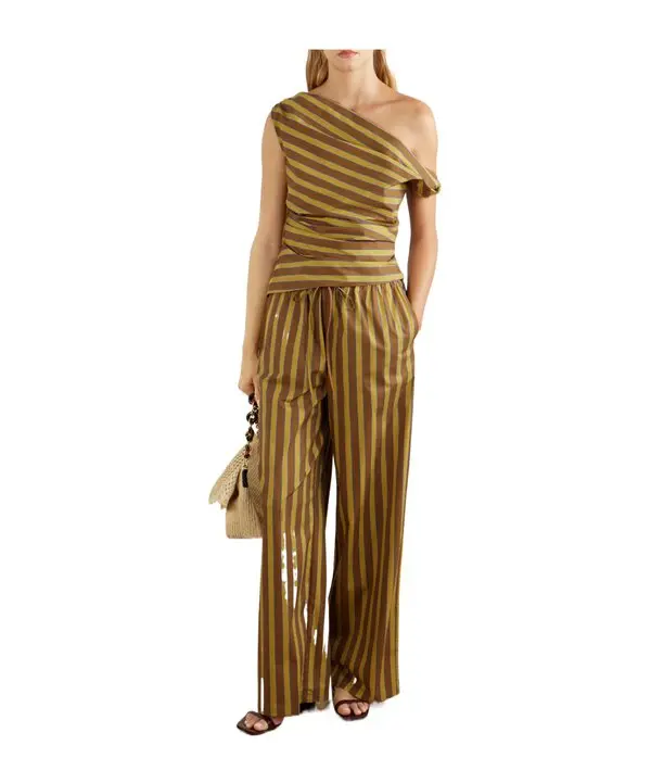Staud Phare Striped Cotton-blend Poplin Blouse