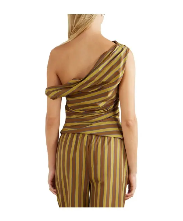 Staud Phare Striped Cotton-blend Poplin Blouse