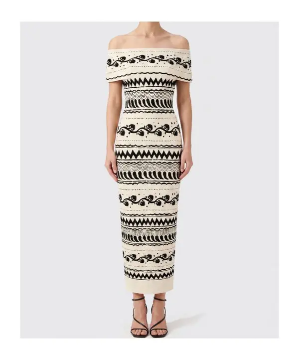 Alberta Ferretti Strapless All-over Pattern Maxi Dress