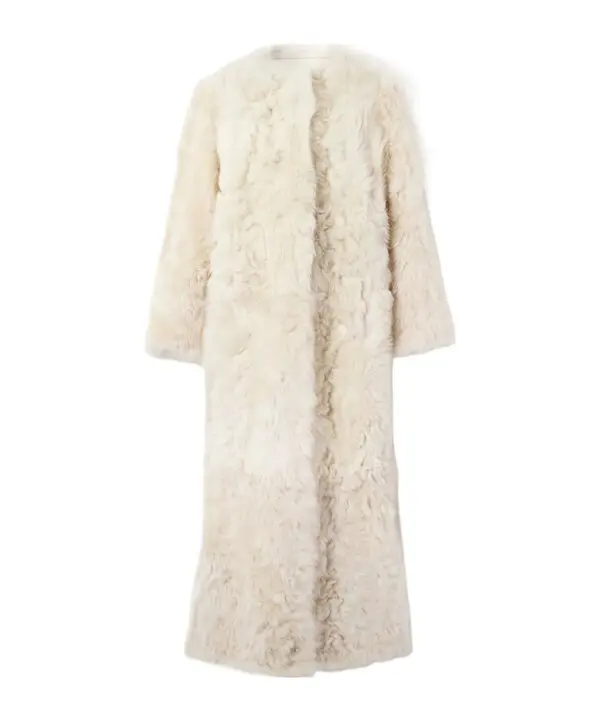 YVES SALOMON Shearling Coat - White