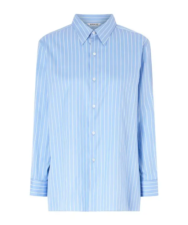 Auralee Striped Cotton And Silk-blend Shirt