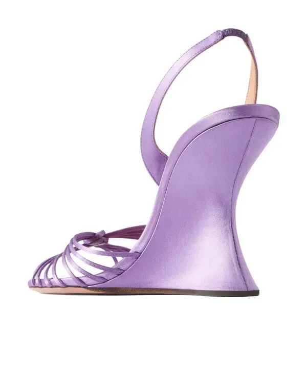 AQUAZZURA Satin Wedge Sandals