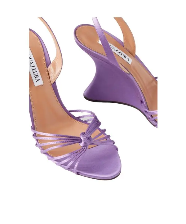 AQUAZZURA Satin Wedge Sandals