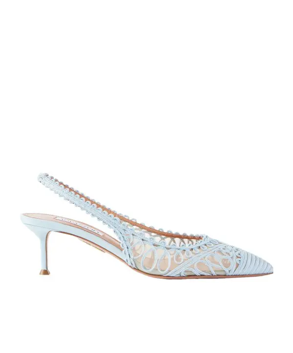 AQUAZZURA Mesh Spliced Lace High Heels - Multicolor
